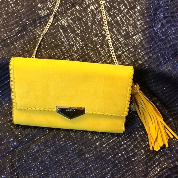 Aldo | Bags | Aldo Mustard Yellow Suede Purse | Poshmark